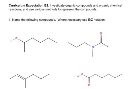 solved curriculum expectation b2 investigate organic