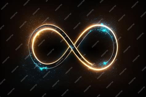 Premium Photo Glowing Neon Infinity Symbol In The Night Generative Ai
