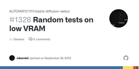 Random Tests On Low VRAM AUTOMATIC Stable Diffusion Webui Discussion GitHub