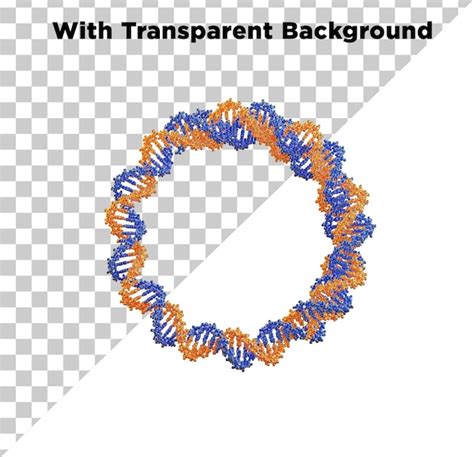 Premium Psd Dna In Circle Structure Orange Blue Chromosomes Design