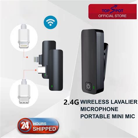Jual Topspot G Wireless Lavalie Mic Portabel Lavalier Microphone Untuk Live Stream Perekaman