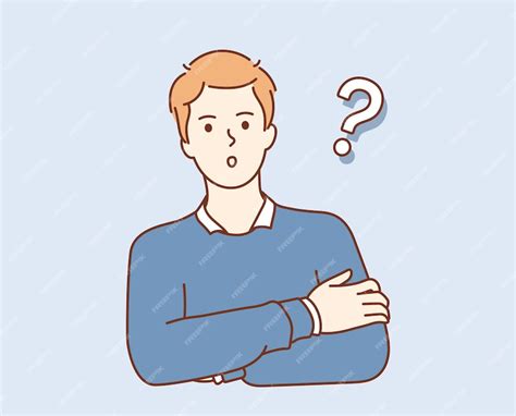 Premium Vector Problem Question Thinking Young Confused Man