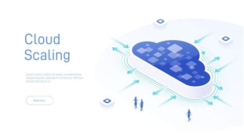 Premium Vector Cloud Scaling Solution Concept Cloud Computing Technology Is Easy Handles Growing