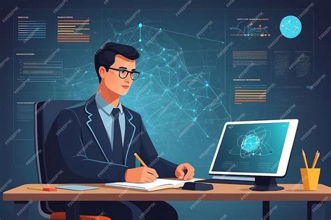 premium photo illustration of a teacher using ai algorithms for predictive modeling in science