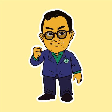 Premium Vector Cute Man Wearing Glasses Standing Cartoon Illustration
