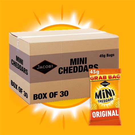 30x Jacobs Mini Cheddars Original 45g One Pound Crisps