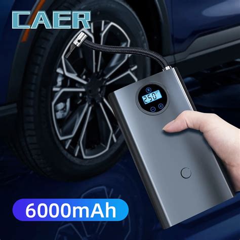 휴대용 자동차 공기 압축기 스마트 무선 자동차 전기 공기 펌프 팽창기 펌프 오토바이 자전거 공 6000mah Aliexpress