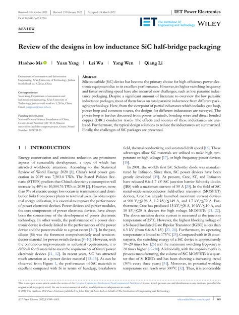 Pdf Review Of The Designs In Low Inductance Sic Half‐bridge Packaging