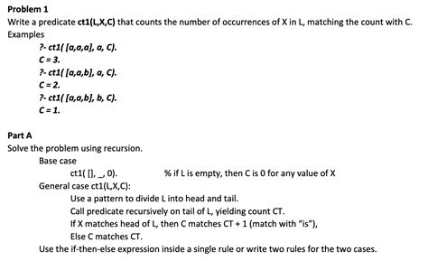 Solved Write A Predicate Ct1lxc That Counts The Number