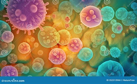 Microscopic Cellular World A Vivid Depiction Of Cell Structures And