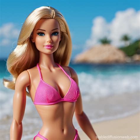 Photorealistic Barbie Full Body In Bikini Fotographed For Sports