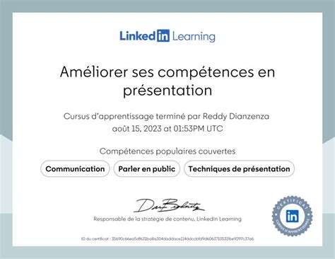 reddy dianzenza on linkedin certificate of completion