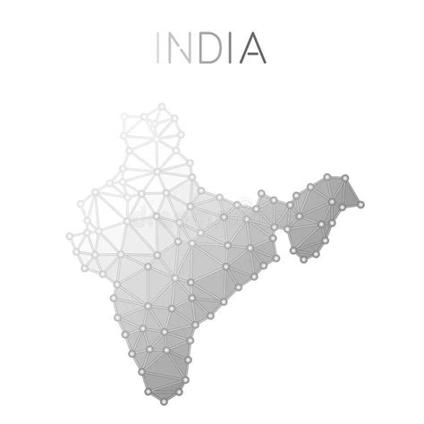 India Polygonal Vector Map Stock Vector Illustration Of Southern