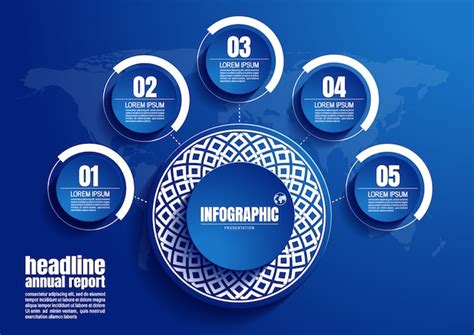 Infographic With Five Steps Premium Vector