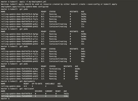 rolling updates and rollbacks in kubernetes