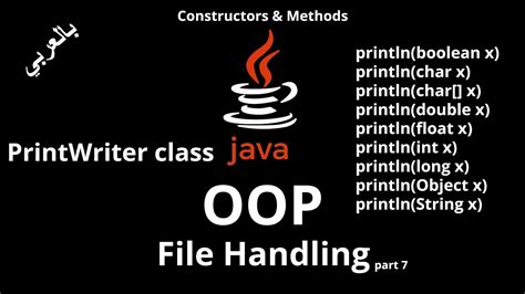 074 Java File Handling Printwriter Class Constructors And Methods