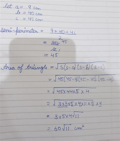 Find The Area Of A Triangle Using Heron S Formula Whose Sides Are