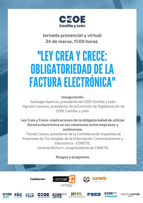 Jornada Ley Crea Y Crece Obligatoriedad De La Factura Electrónica