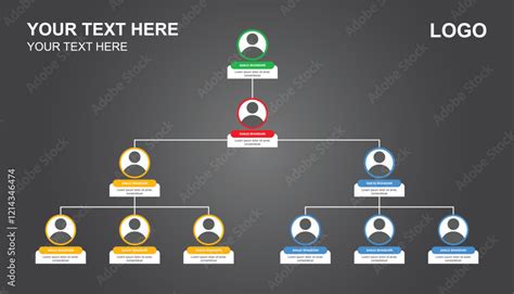 Business Team Tree Business Hierarchy Organogram Chart Infographics