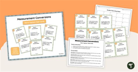 Measurement Conversion Activities Metric System Task Cards Teach Starter