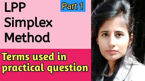 Part 1 Lpp Simplex Method In Hindi Operations Research Youtube