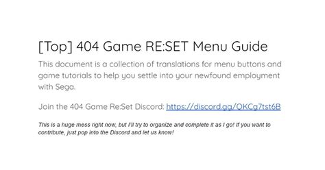404 Game Reset Translated Menu Guide In Progress Rgachagaming