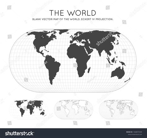 Map World Eckert Iv Projection Globe Stock Vector Royalty Free 1468875599 Shutterstock