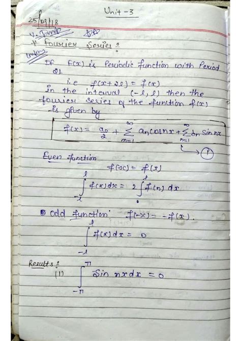 Solution Maths 1st Semester Fourier Series Understanding Concepts