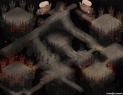 [oc][art] City Exploration Battlemap Grimdark Style Epic Isometric Patreon [isometric] R