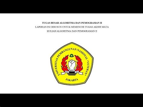 Tugas Besar Algoritma Dan Pemrograman II Kelas C S1 Informatika YouTube