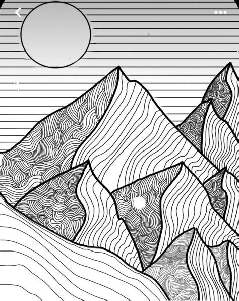 Line Art Drawings Landscapes