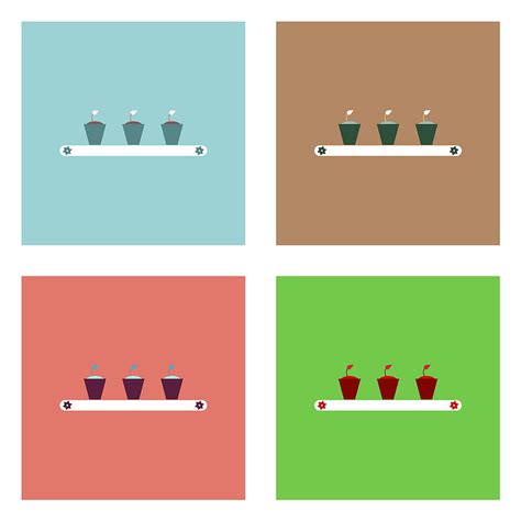 선반 벡터에 플랫 아이콘 디자인 컬렉션 화분 Eps Ai Uidownload