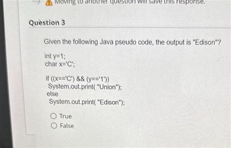 Solved Uestion Given The Following Java Pseudo Code The Chegg