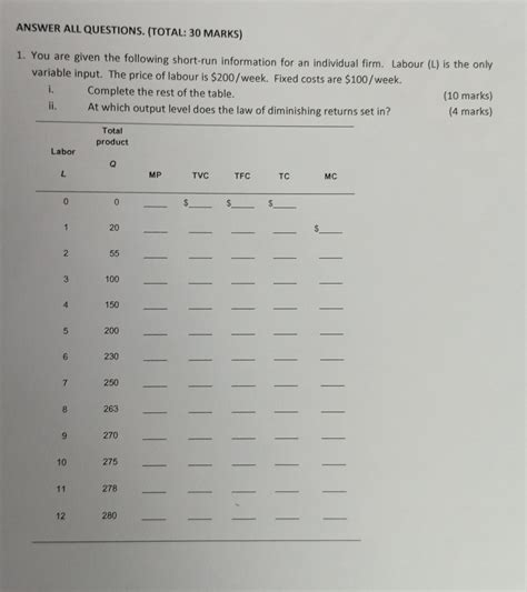 Solved ANSWER ALL QUESTIONS TOTAL MARKS You Are Given Chegg