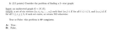 Solved 1 2 5 Points Consider The Problem Of Finding A 5 Chegg Com