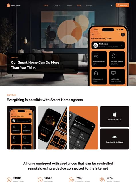Smart Home智能家居网站模板 小狸科技