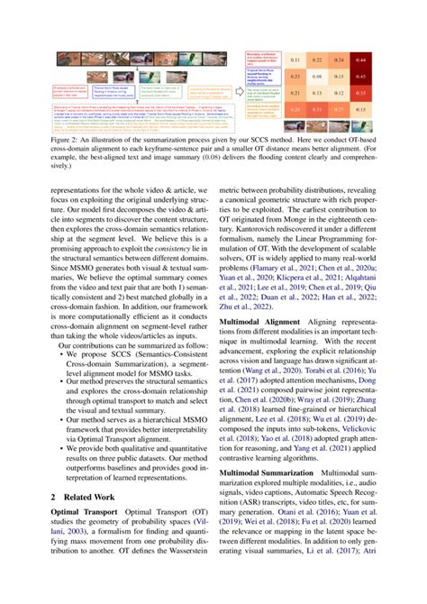 semantics consistent cross domain summarization via optimal transport