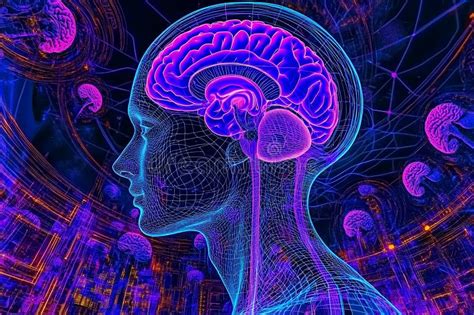 Female Head With A Brain In The Form Of A Circuit Board Stock Illustration Illustration Of