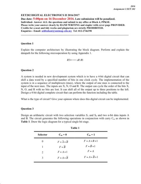 solved 2016 assignment 2 eet 202 eet202 digital electronics