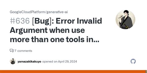 Bug Error Invalid Argument When Use More Than One Tools In GenerativeModel Class Issue