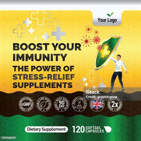 Immunity Booster And Dietary Supplement Poster Banner Post Stock