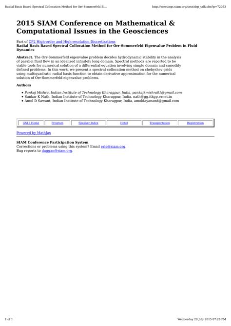 Pdf Radial Basis Based Spectral Collocation Method For Orr Sommerfeld
