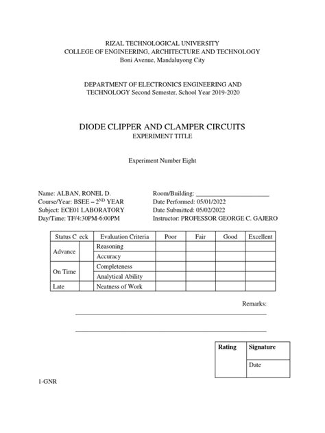 diode clipper and clamper circuits experiment analysis of input and