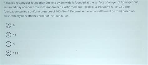 solved a flexible rectangular foundation 9 m long by 2 m