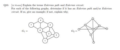 Solved Q10 10 Marks Explain The Terms Eulerian Path And