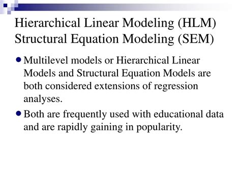 ppt hlm and sem models in educational research powerpoint presentation id 9235138