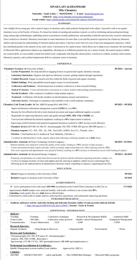 Sinad Alshammari Msc On Linkedin Update My Cv