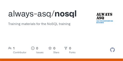 GitHub Always Asq Nosql Training Materials For The NoSQL Training