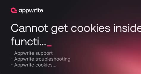 Cannot Get Cookies Inside Function So I Can Auth Threads Appwrite