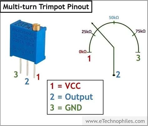 Potentiometer Symbol And Pinout Diagram Trim Rotary Electronic